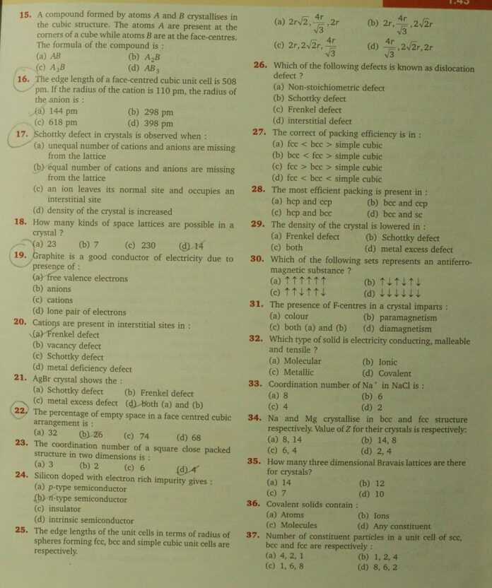Solid State-Class 12-MCQs ALL ABOUT CHEMISTRY