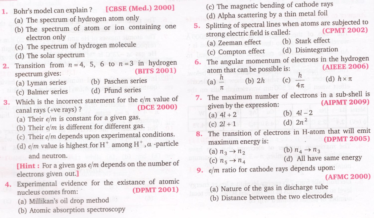 Structure of Atoms|MCQs|JEE|NEET ALL ABOUT CHEMISTRY