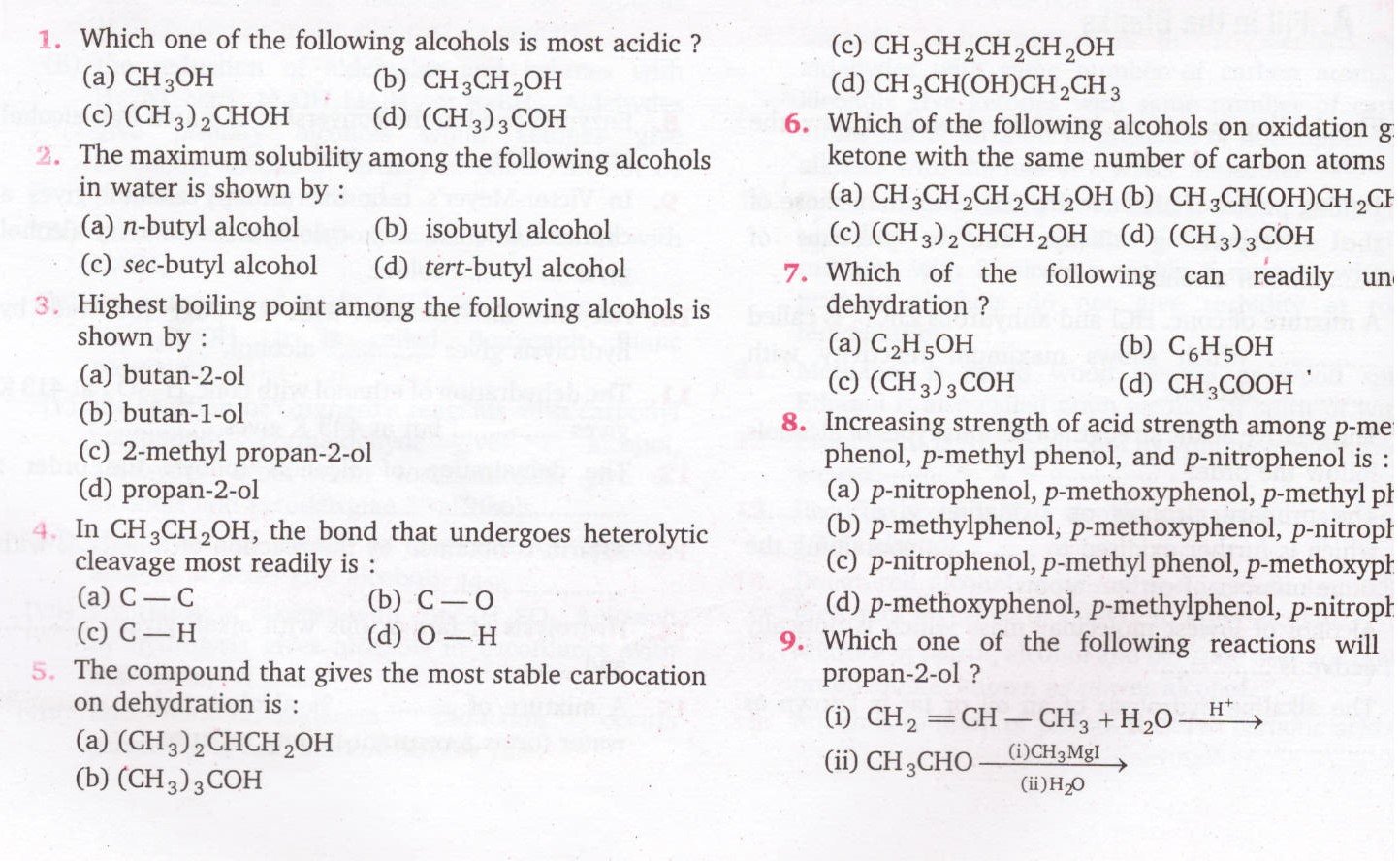 Alcohols and Phenols|Class 12|MCQs ALL ABOUT CHEMISTRY