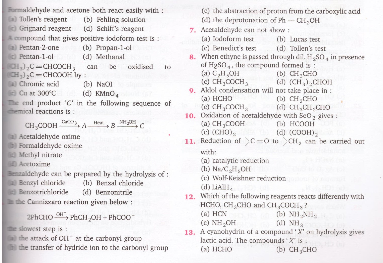 Carbonyl Compounds|Class 12|MCQs ALL ABOUT CHEMISTRY
