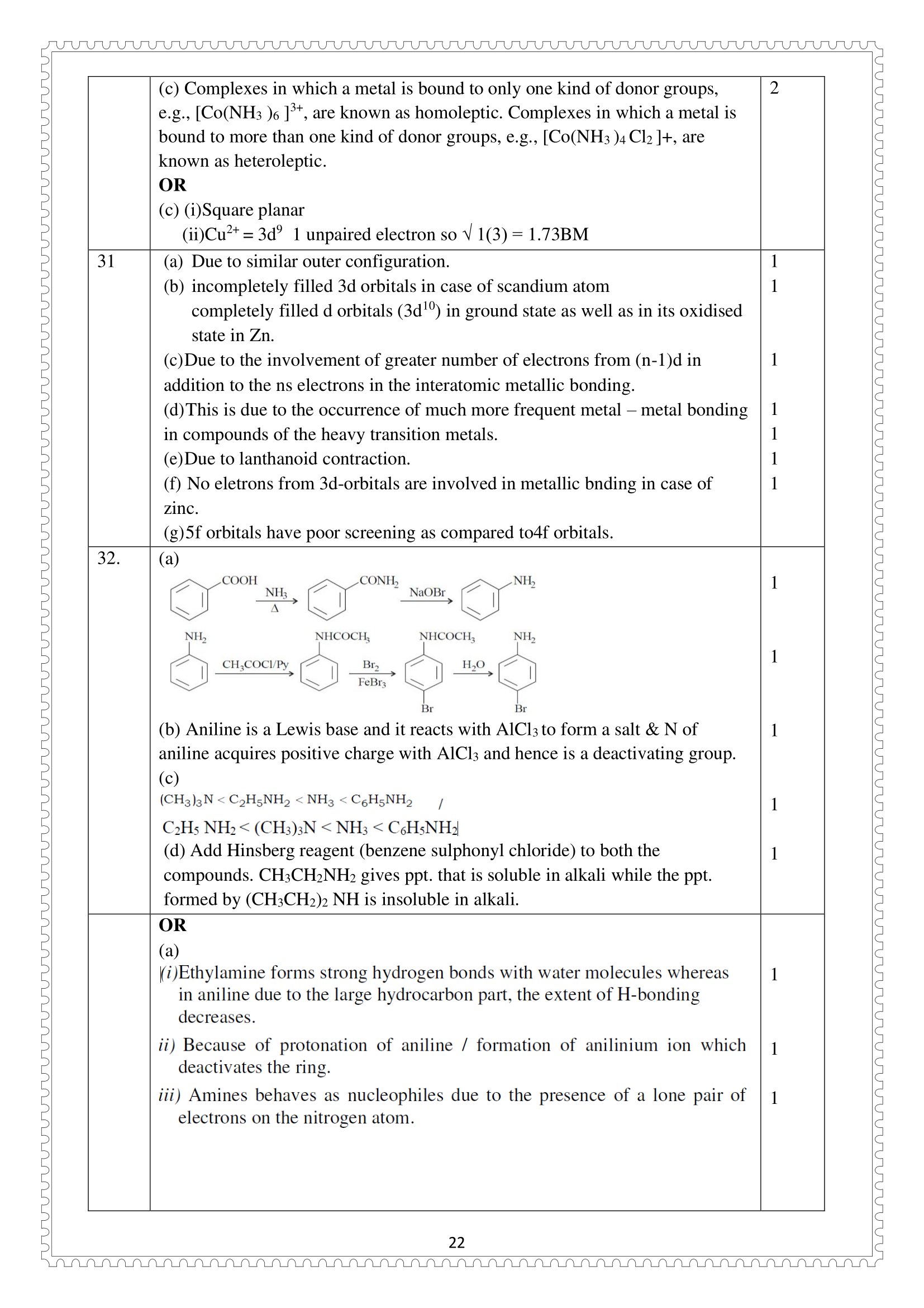 CHEMISTRY SAMPLE PAPER-2 CLASS 12 ALL ABOUT CHEMISTRY