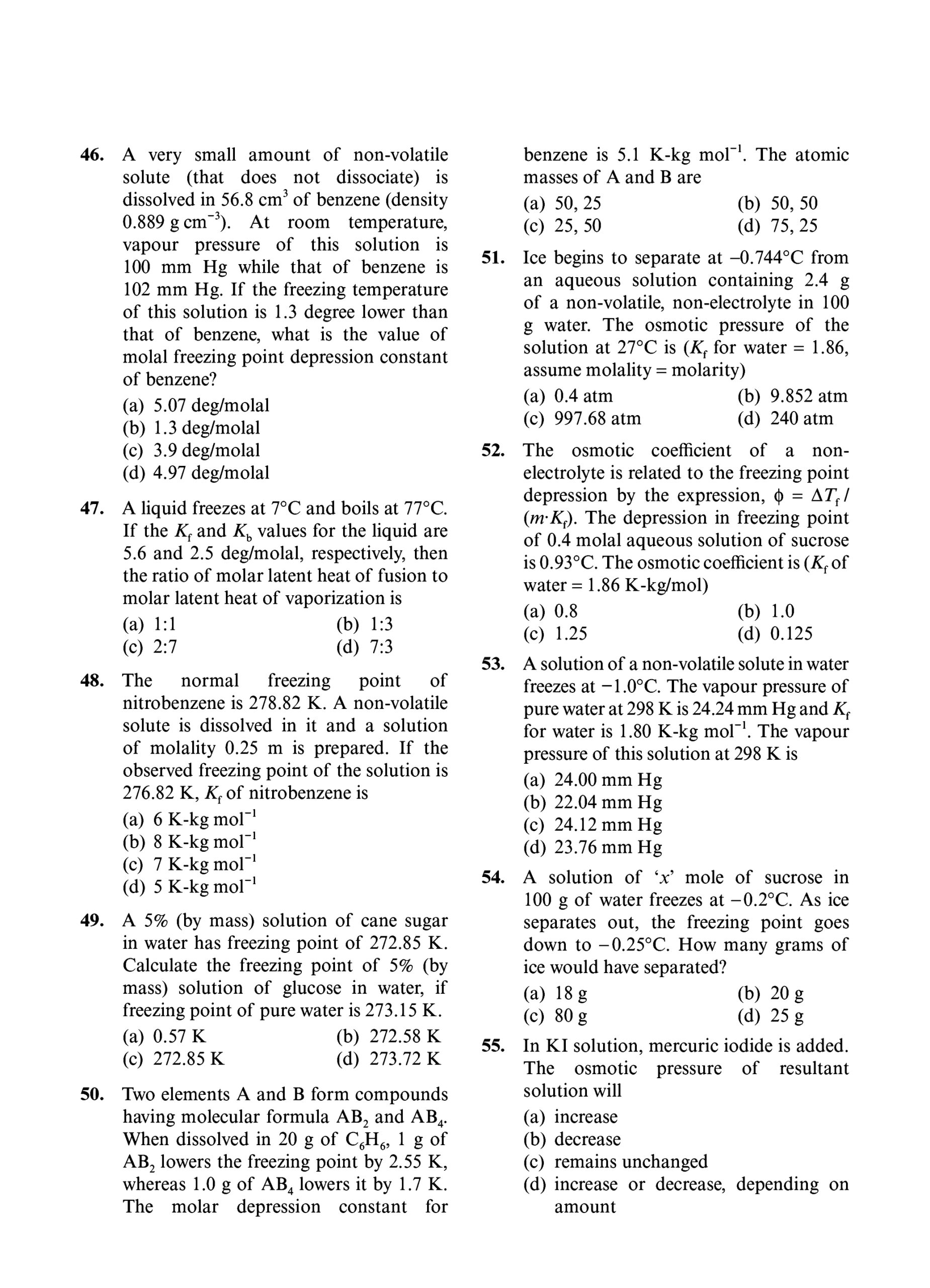 Solutions|JEE main |JEE Advanced|MCQ question and answers ALL ABOUT ...