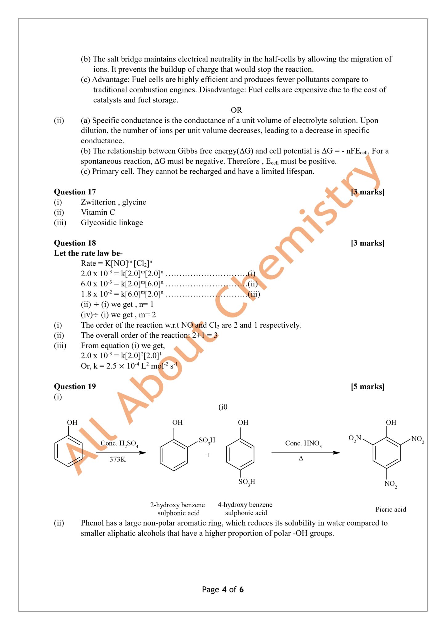 ISC CHEMISTRY 2025 ANSWER KEY ALL ABOUT CHEMISTRY