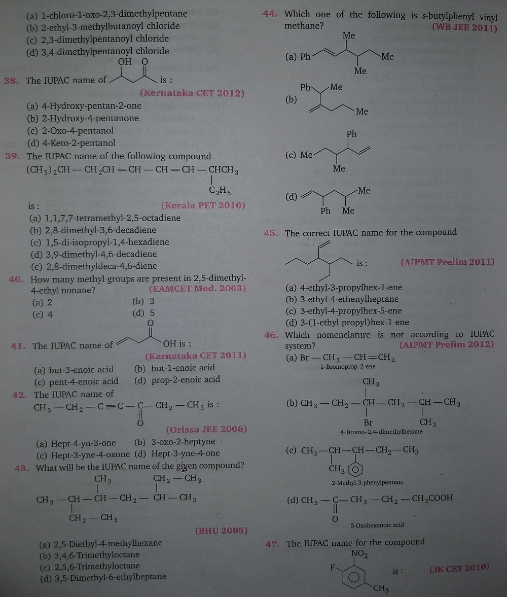 Organic Nomenclature-MCQs - All About Chemistry