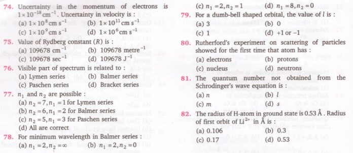 Structure of Atoms|MCQs - All About Chemistry