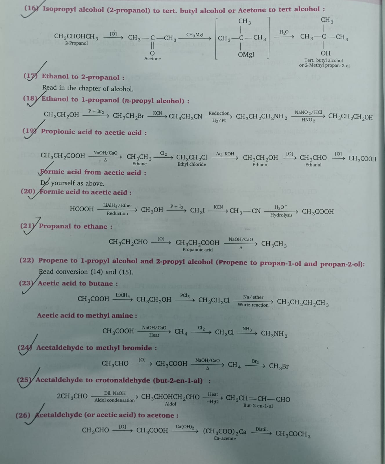 Organic Conversions with Answers - All About Chemistry