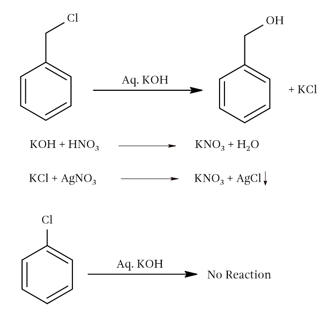 Chemically distinguish between Chlorobenzene and Benzyl chloride - ALL ...